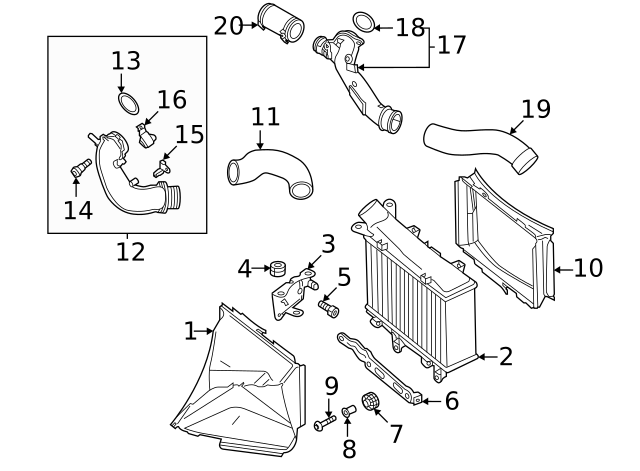 2021-2023 Audi Radiator Support Air Duct 4K8-121-333-K | Audi USA Parts