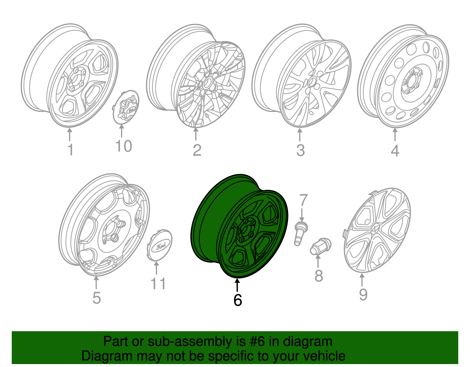 2013-2019 Ford | Wheel, Steel | DG1Z-1015-A | Walls' Ford Parts
