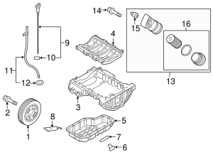 Genuine Oil Pan for 2015-2016 Hyundai Genesis | Part# 21520-3CKB0 ...