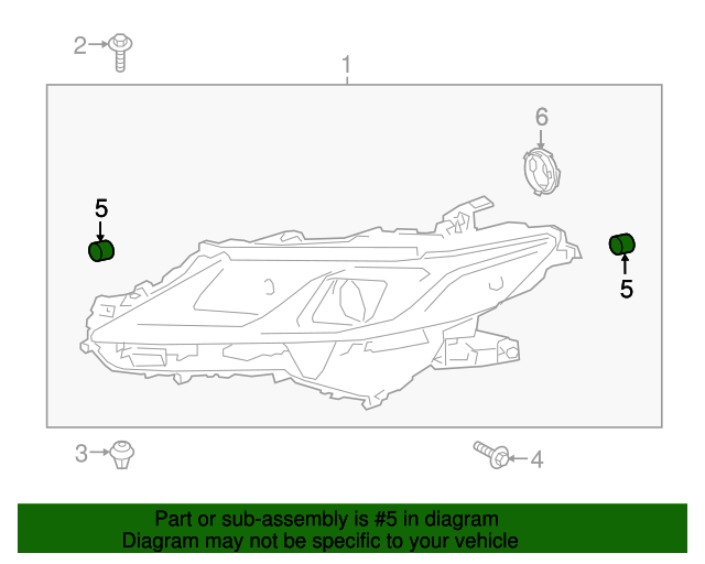 2012-2024 Toyota Headlamp Assembly Cap 90075-15505 | Toyota Parts Express