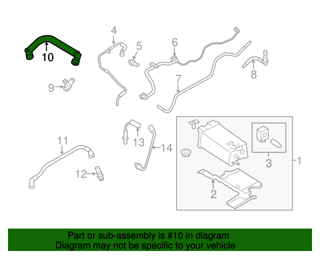 FB5Z-6A664-A - PCV Valve Hose - 2014-2019 Ford | Lasco Auto Parts