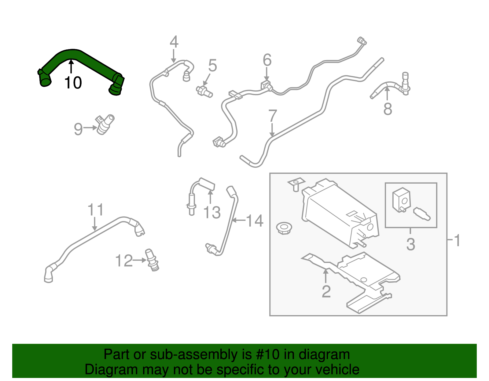 FB5Z-6A664-A - PCV Valve Hose 2014-2019 Ford | Big 3 Auto Parts