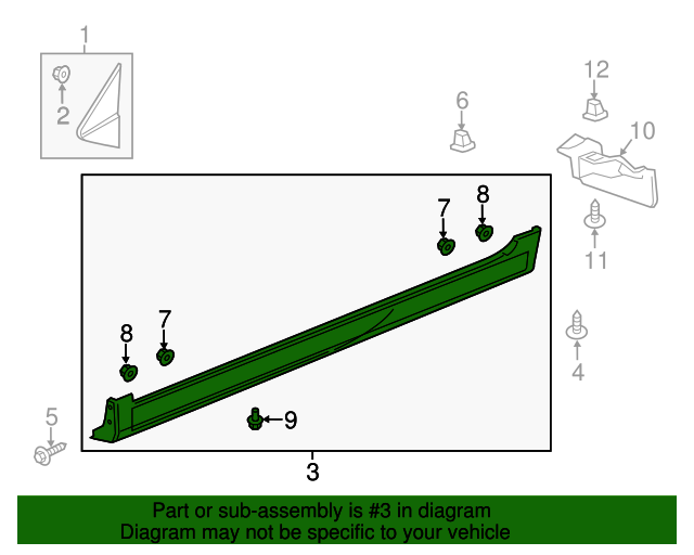 2013-2015 Chevrolet Spark Primed Driver Side Rocker Panel Molding ...