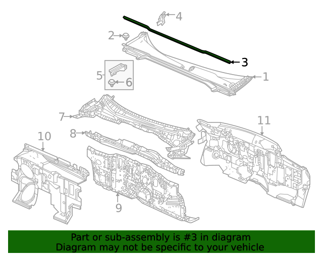 74143-T20-A01 - Rear Weather-Strip 2022-2024 Honda Civic | Honda Parts ...