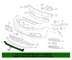 71108-TR7-A51 - Garnish Front Bumper (Lower) - 2013-2015 Honda Civic ...