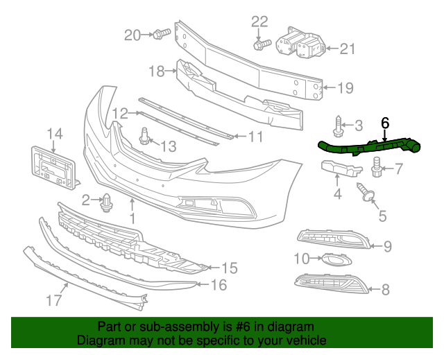 71140-TR0-A00 - Bumper Guide 2012-2015 Honda Civic | Group 1 Auto Parts
