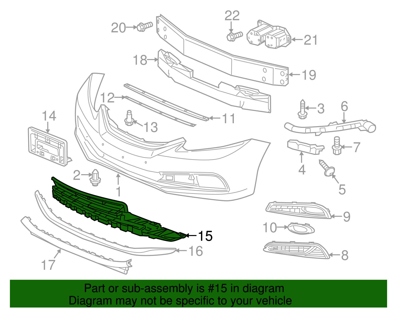 71105-TR7-A51 - Lower Grille 2013-2015 Honda Civic | Honda Parts Online
