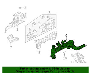 2021 Nissan Rogue Side Member Assembly G5111-6RRMA | TascaParts.com