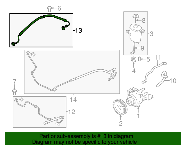 32416778514 - 2010-2013 BMW Power Steering Pressure Hose (32-41-6-778 ...