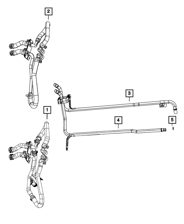 2011-2012 Mopar Heater Supply And Return Hose And Tube Kit 68137715AA ...