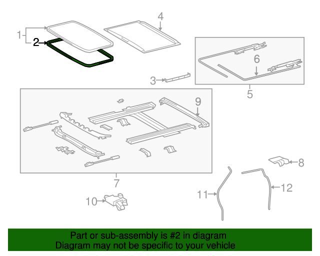 63251-AE010 - Sunroof Seal - 2007-2022 Toyota | OEM Genuine Toyota Parts