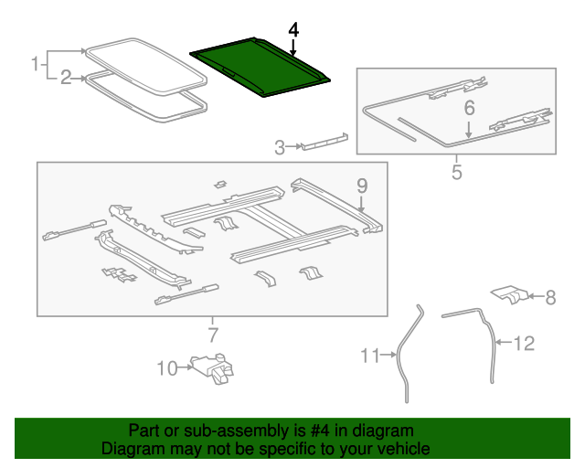2008-2022 Toyota Sunroof Cover 63306-0C031-B1 | Toyota Parts Center