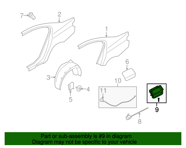 51177198171 - 2009-2015 BMW Fuel Pocket (51-17-7-198-171) | BMW of ...