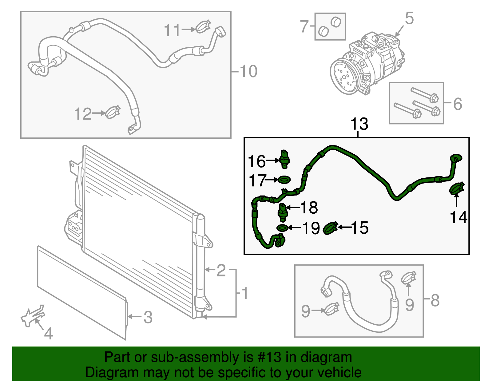 2011-2014 Volkswagen A/C Refrigerant Liquid Hose 5C0-820-741-F ...
