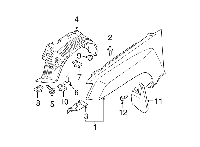 63142-EA030 - Fender Bracket 2005-2015 Nissan Xterra | Nissan Parts ...