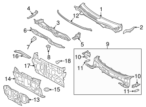 53866-06110 - Cowl Cover Seal 2015-2017 Toyota Camry | AutoNation Parts