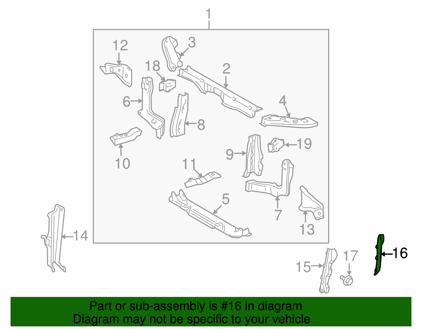 2001-2007 Toyota Highlander Radiator Support Air Deflector 53294-48020 ...