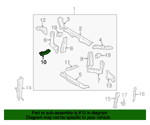 2001-2007 Toyota Highlander Radiator Support Bracket 52115-48020 | OEM ...