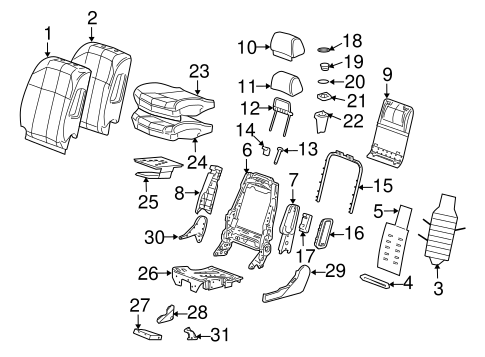 Front Seat Components for 2011 Cadillac STS | GMPartsDirect.com
