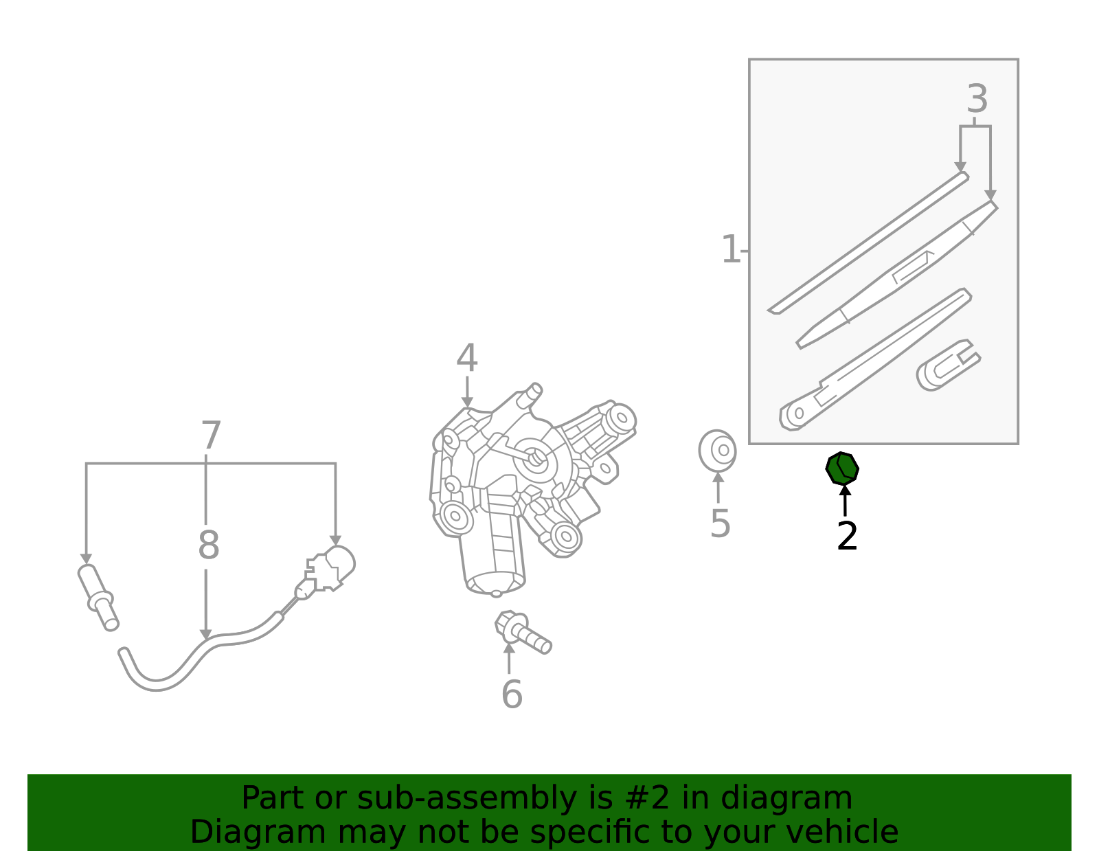 2021-2025 Nissan Wiper Arm Assembly Nut 01225-A8021 | Melloy Nissan Parts