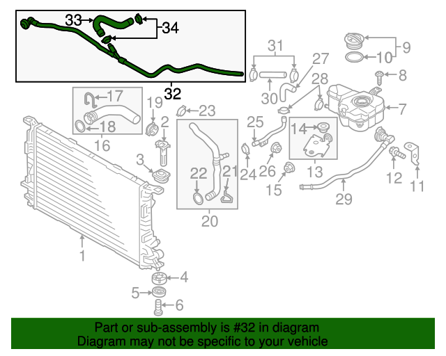 4H0-121-081-S - Engine Coolant Pipe 2012-2016 Audi A8 Quattro ...