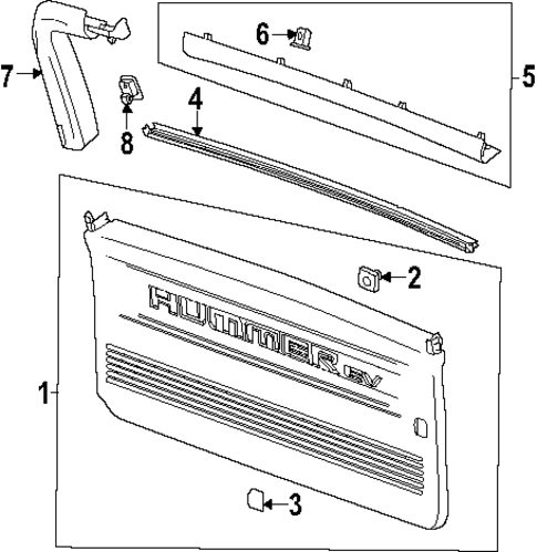 Interior Trim - Back Door for 2024 GMC Hummer EV SUV | World Parts Direct
