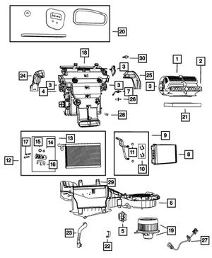 2015-2020 Mopar Air Conditioning Evaporator 68267079AB | Mopar eStore
