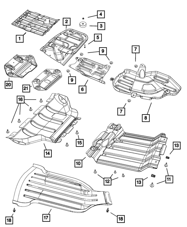 2011-2019 Jeep Grand Cherokee Transmission Belly Pan 5182517AB | Mopar ...
