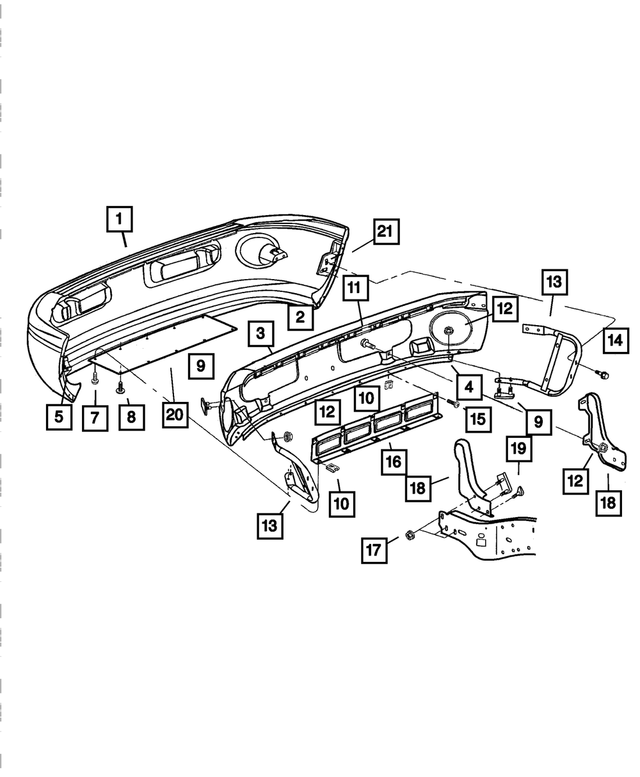 2001-2002 Dodge Front Fascia 5013818AE | Mopar eStore