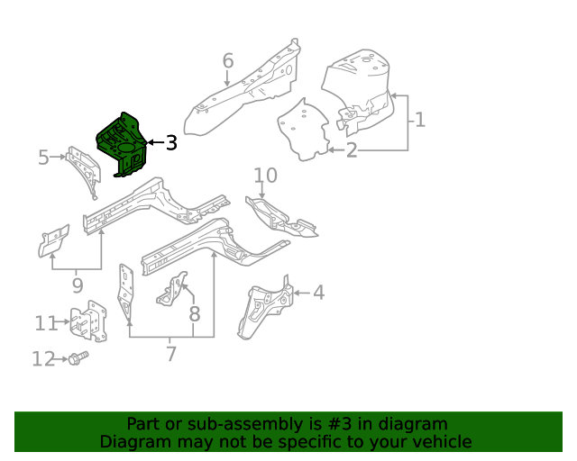 G5116-5RBMB - Apron Reinforced 2018-2024 Nissan Kicks | Nissan Parts ...