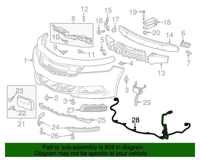 2014-2017 Chevrolet Impala OEM NEW 14-17 Chevrolet Impala Front Bumper ...