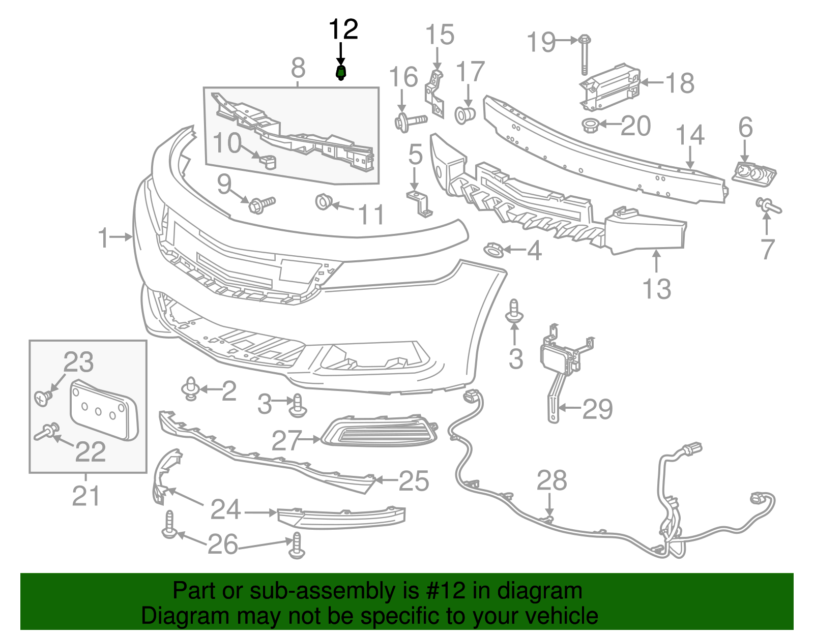 2010-2020 GM Front Bumper Fascia Bumper 20901004 | Courtesy Parts
