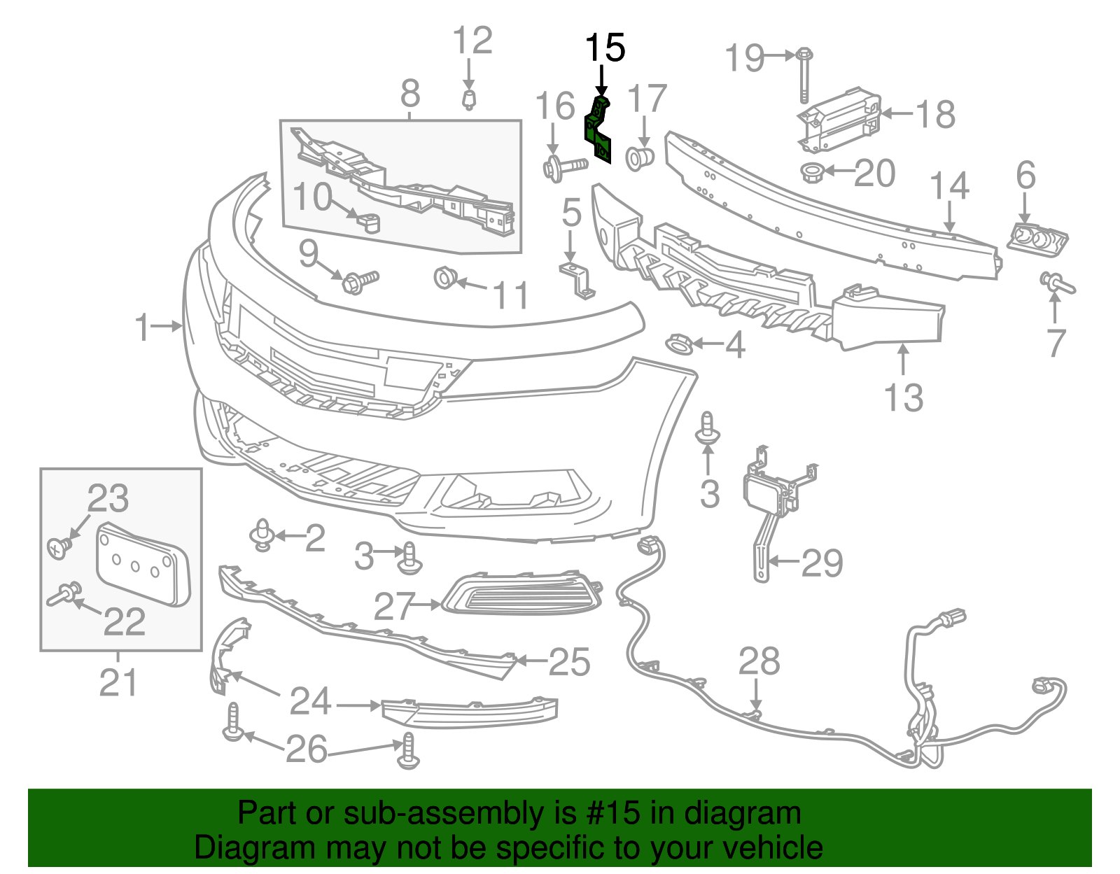 2014-2020 Chevrolet Impala Passenger Side Front Bumper Fascia ...