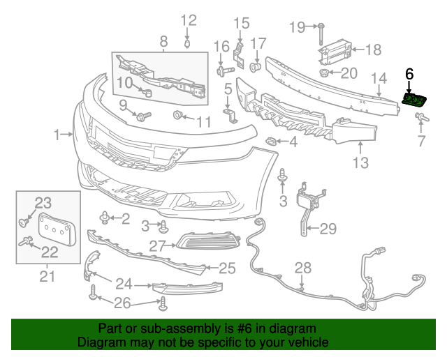 2014-2020 Chevrolet Impala Driver Side Front Bumper Fascia Bracket ...