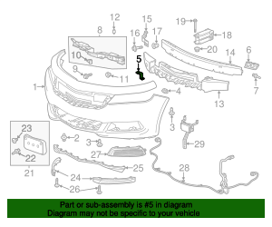 2014-2020 GM Front Bumper Fascia Outer Support Bracket 23459715 GM ...