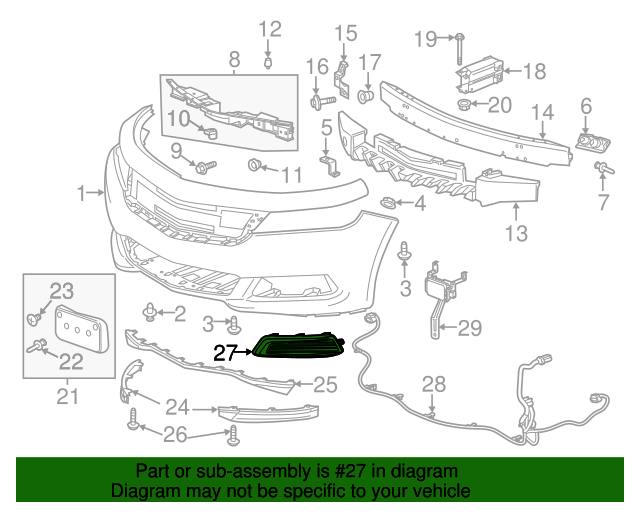 22738853 - Front Driver Side Lower Bumper Insert 2014-2020 Chevrolet ...
