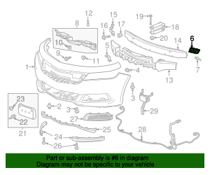 2014-2020 Chevrolet Impala Passenger Side Front Bumper Fascia Bracket ...