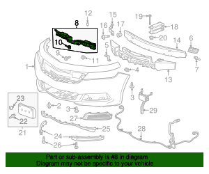 2014-2020 Chevrolet Impala Front Bumper Fascia Center Support 84385641 ...