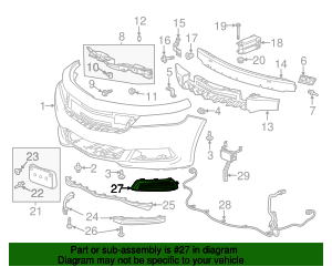 2014-2020 Chevrolet Impala Front Passenger Side Lower Bumper Insert ...