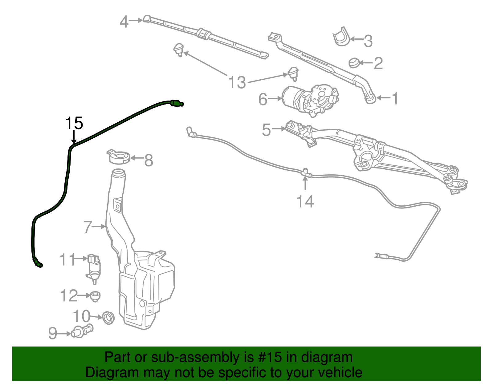 22754403 - Windshield Washer Pump Hose 2014-2019 GM | Gateway Buick GMC ...