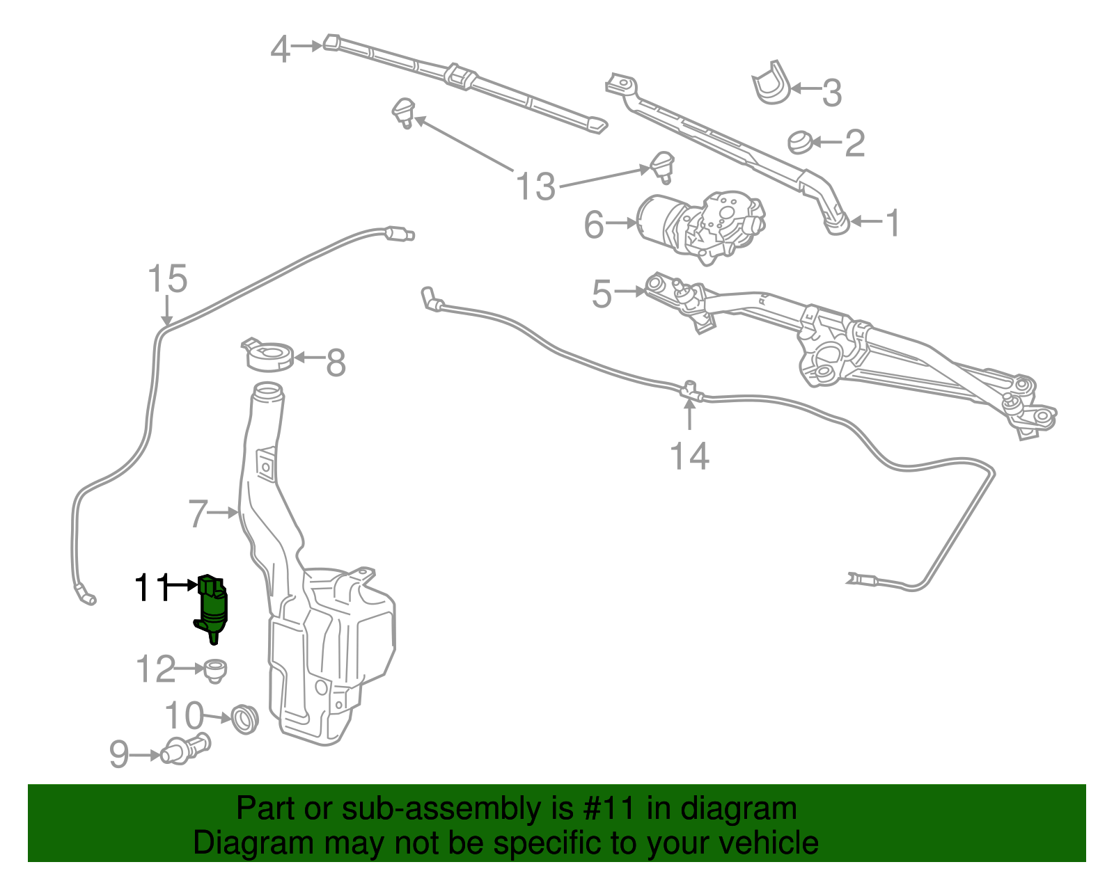 2014-2025 GM Windshield Washer Fluid Pump 84518407 | GM Parts Center