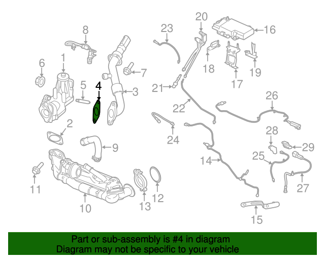 2015-2019 Ford Egr Tube Gasket 6C1Z-9E464-A | TascaParts.com