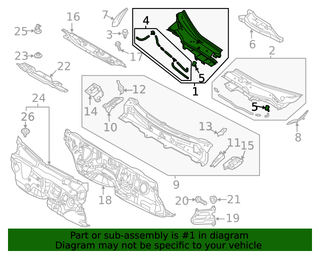 KB7W-50-7R0C - Cowl Grille - 2017 2018 Mazda CX-5 | Werner Mazda Parts