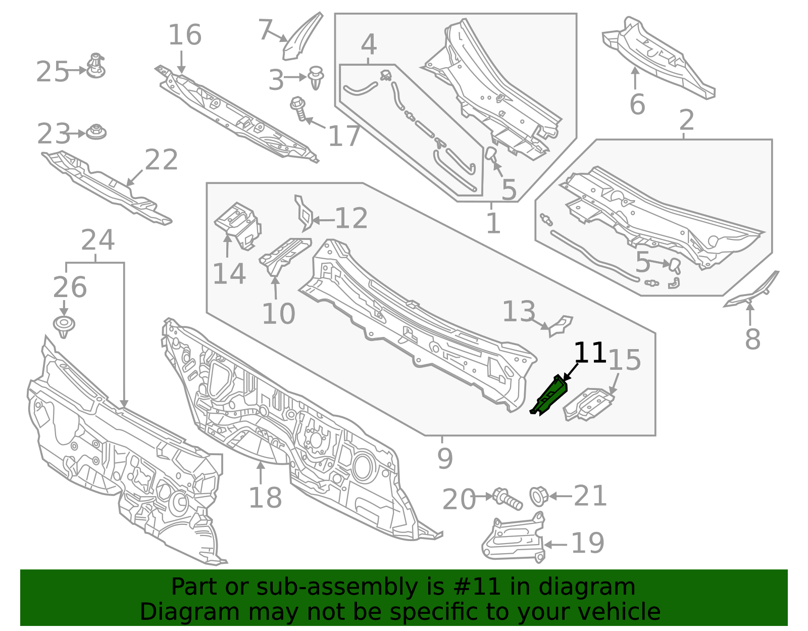 KB7W-54-5DX - Cowl Panel Bracket - 2017-2020 Mazda CX-5 | Mazda Parts ...