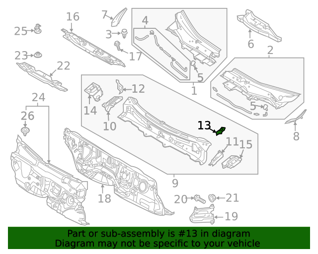 2017-2024 Mazda CX-5 Cowl Panel Bracket KB7W-54-1E0 | RealMazdaParts.com