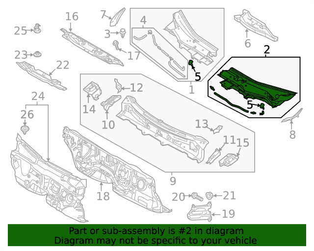 2017-2018 Mazda CX-5 Cowl Grille KB7W-50-7S0E | RealMazdaParts.com