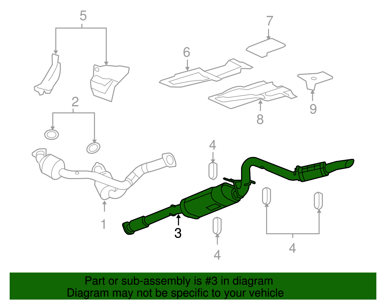 OEM GM Exhaust Muffler Assembly For 2011-2013 GM - Part No. 22818060 ...