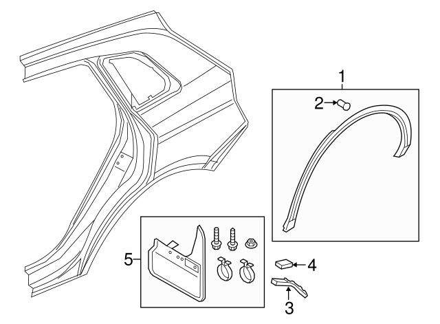 WHT-008-801 - Wheel Opening Molding Clip 2018-2024 Audi | Euro Parts 4 Less