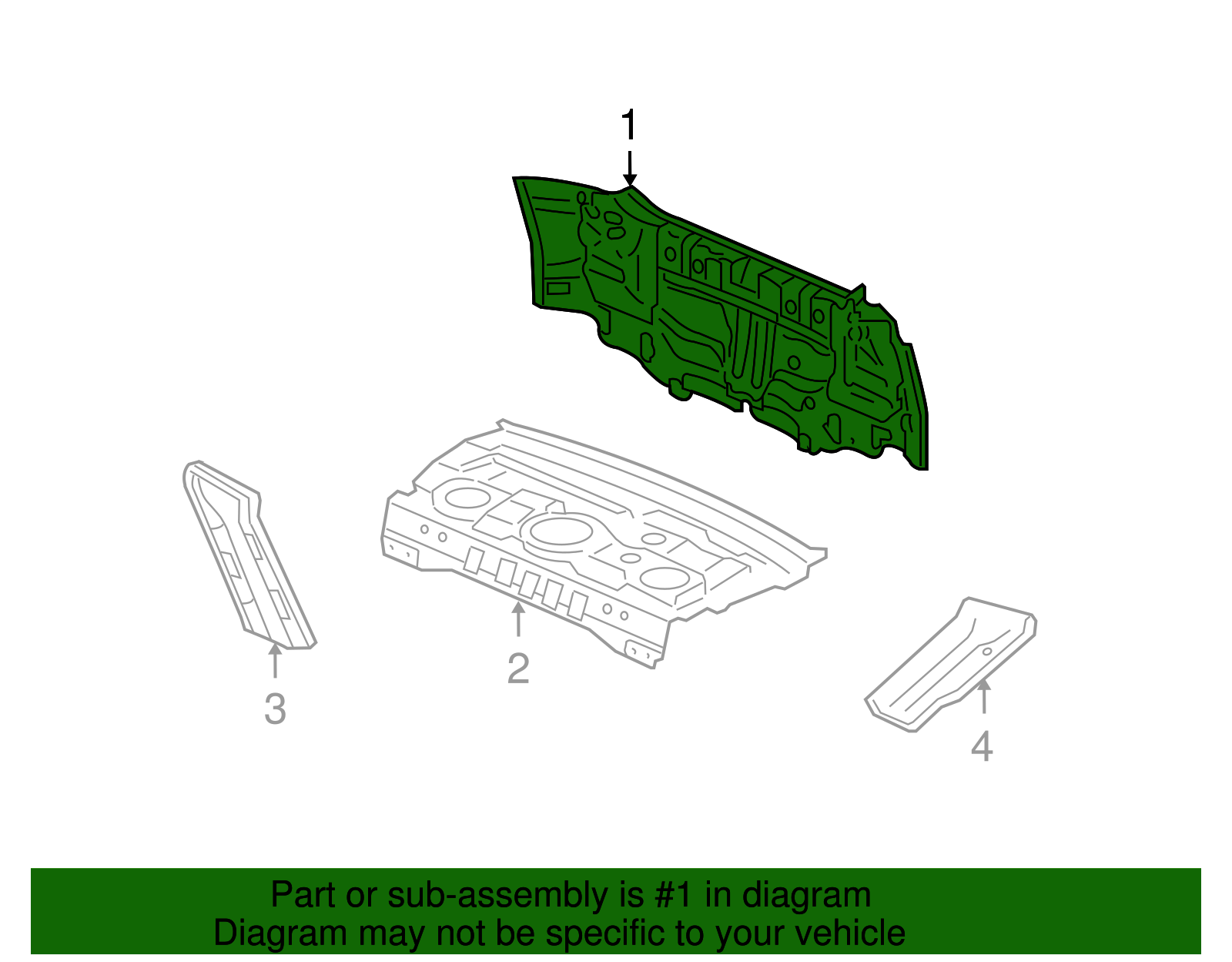 Genuine OEM Acura - Rear Body Panel Part# 66100-TK4-A11ZZ | Acura Parts ...