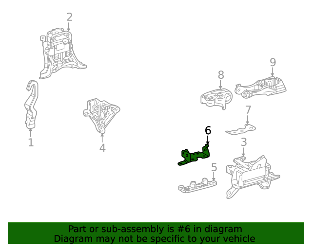 12318-F2010 - Engine Mount Brace 2019-2021 Lexus UX200 ...